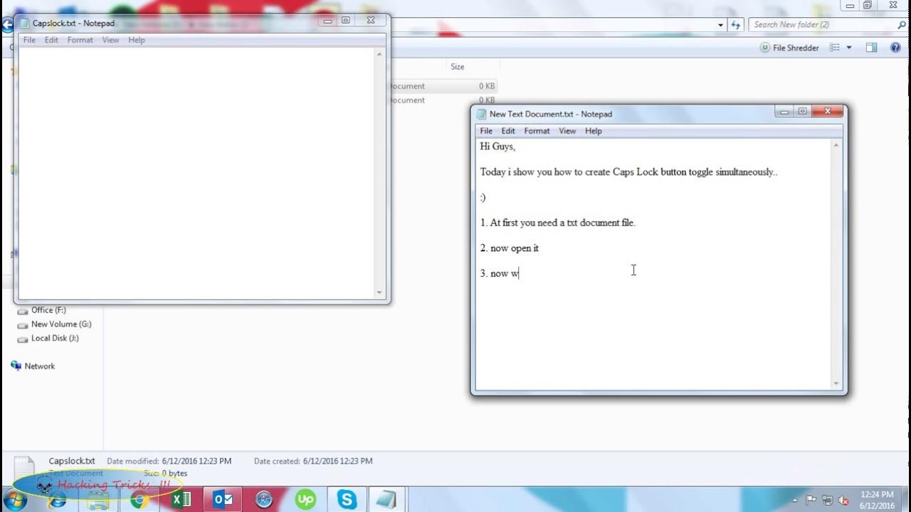 Capslock turn on and turn off simple coding virus - YouTube