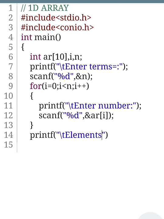 Single Dimensional Array Basic Program Shorts Array Codingprogrammingcprogramming