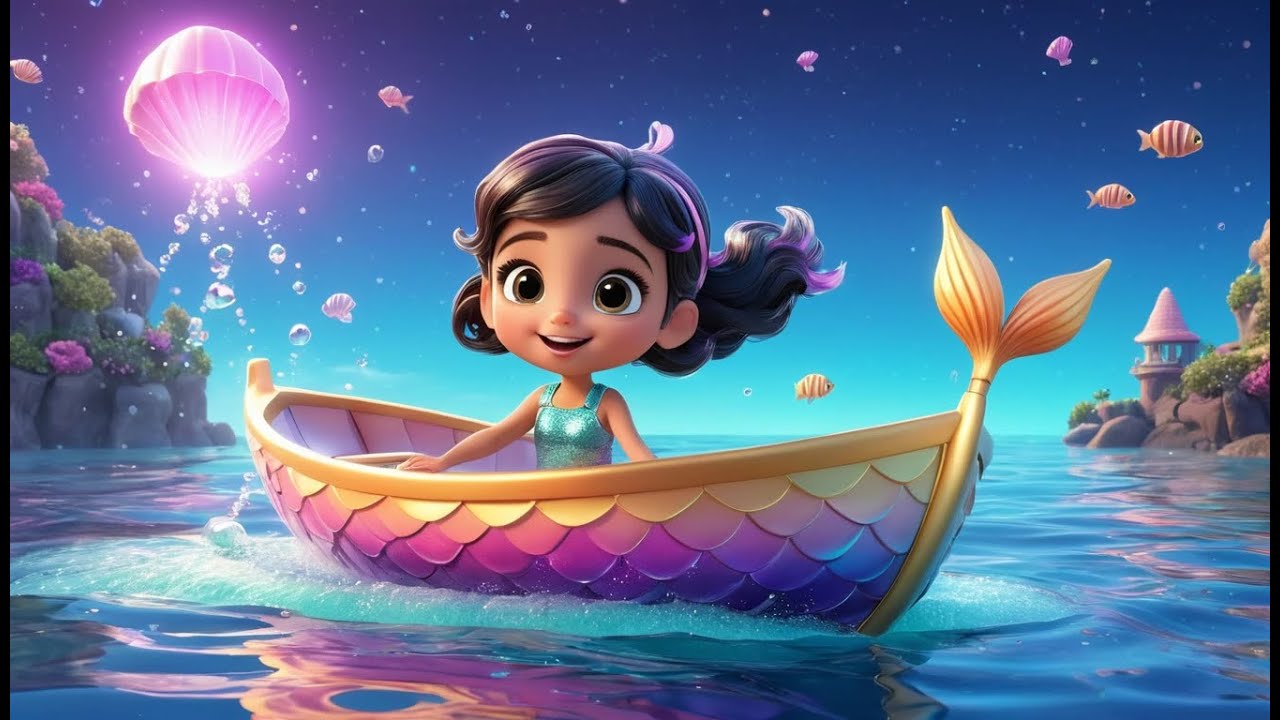 Row, Row, Row Your Mermaid Boat | Magical Mermaid Song for Kids | Fun ...