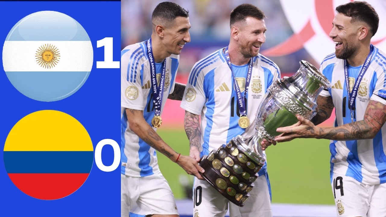 Argentina vs Colombia (1-0) All Highlights Goals || Copa America Final ...