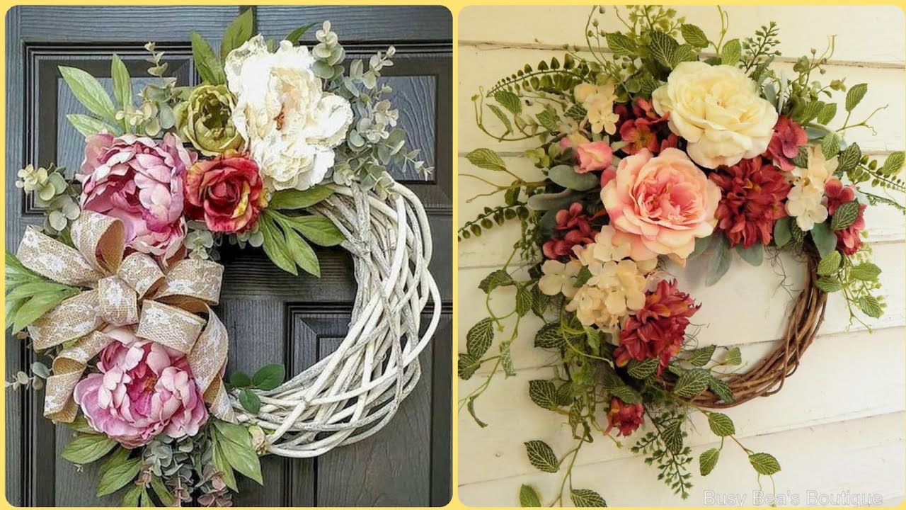 Diy Spring Flower Wreath Ideas || Diy Wreath || Wreath Ideas - YouTube
