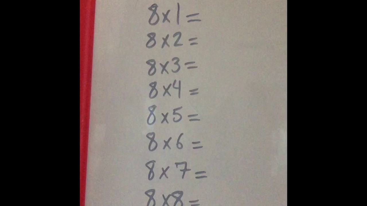 8 Times Multiplication Table- EASY MATH TRICK - YouTube