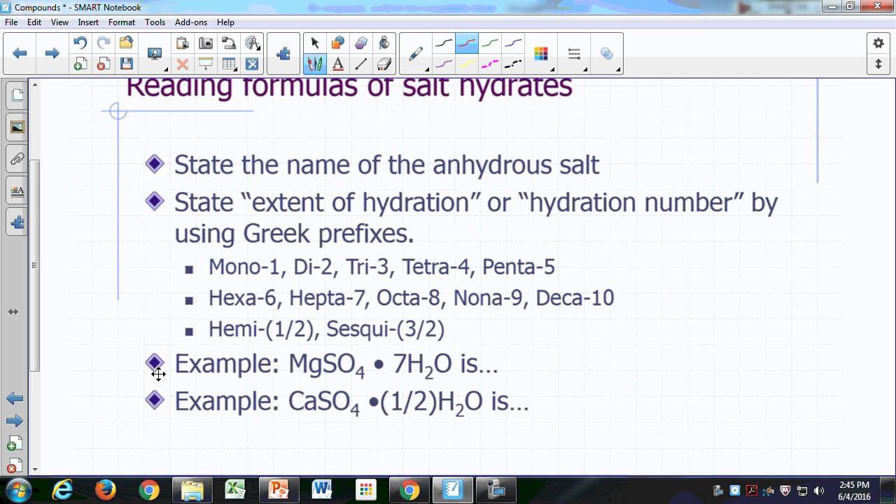 Compounds 9 - Salt Hydrates - 4m:01s - YouTube