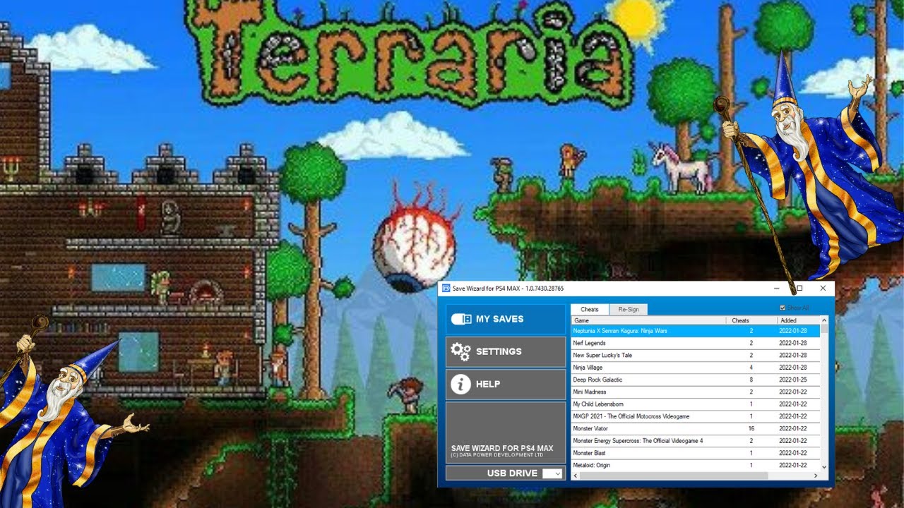 What save wizard does... on TERRARIA!! (Ps4-Ps5) - YouTube