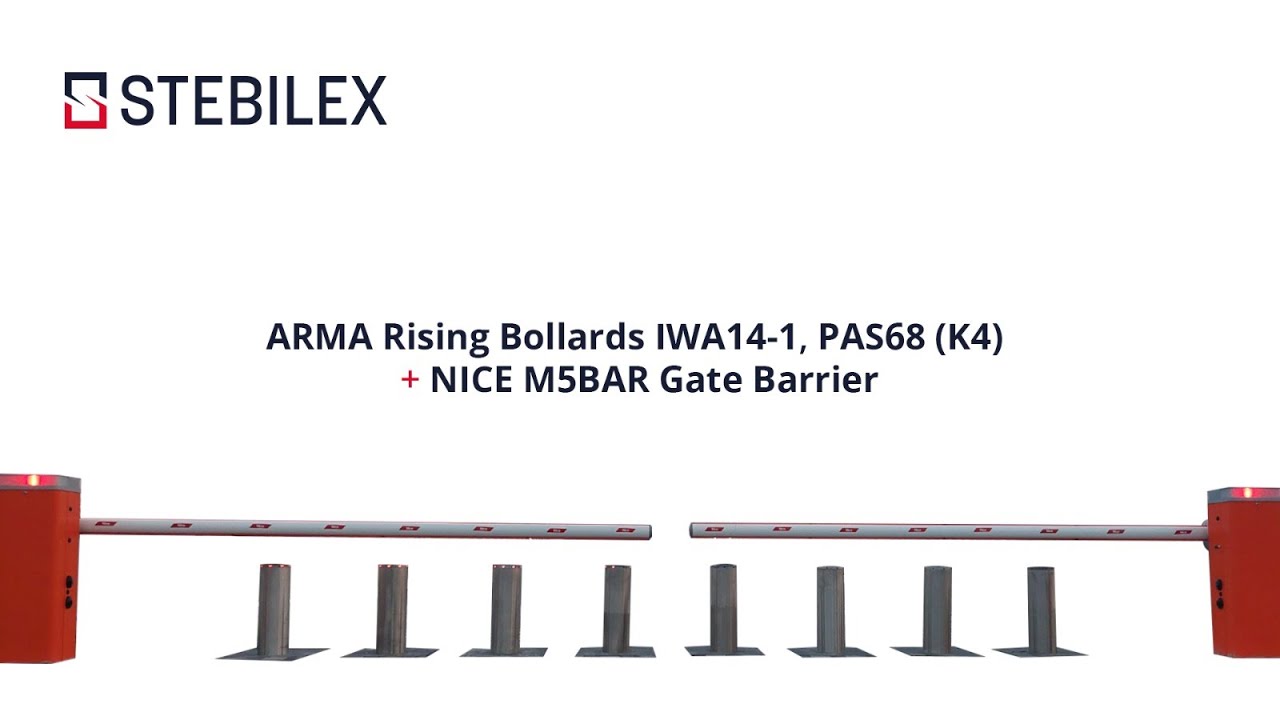Arma Rising Bollard integrated with NICE M5BAR gate barrier | UAE ...