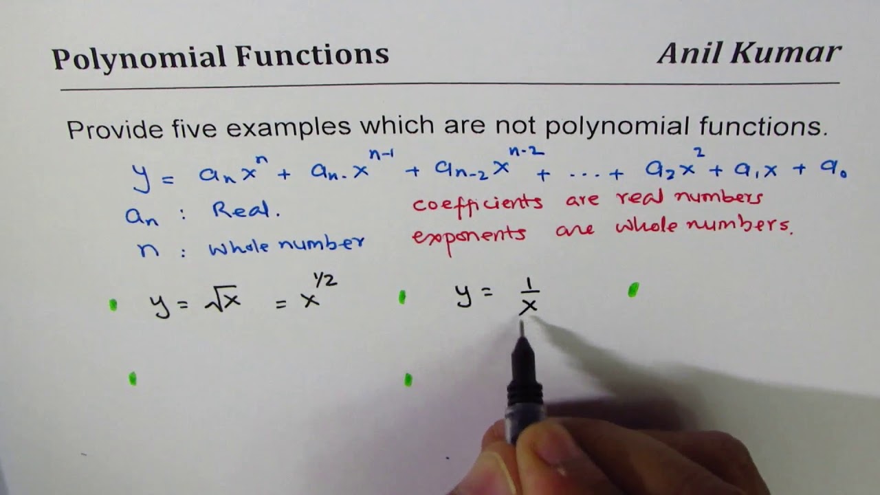 Examples Of Functions Which Are Not Polynomials YouTube