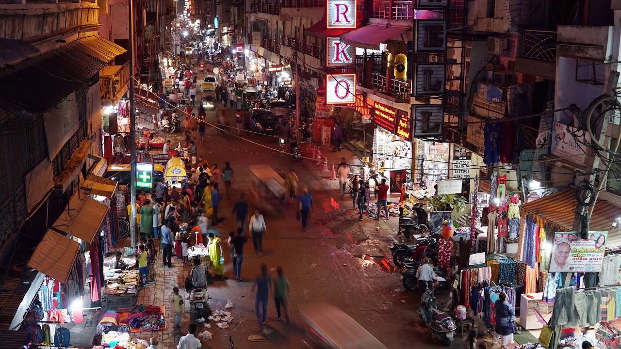 Timelapse - Delhi - Paharganj Main Bazaar - 4k - YouTube