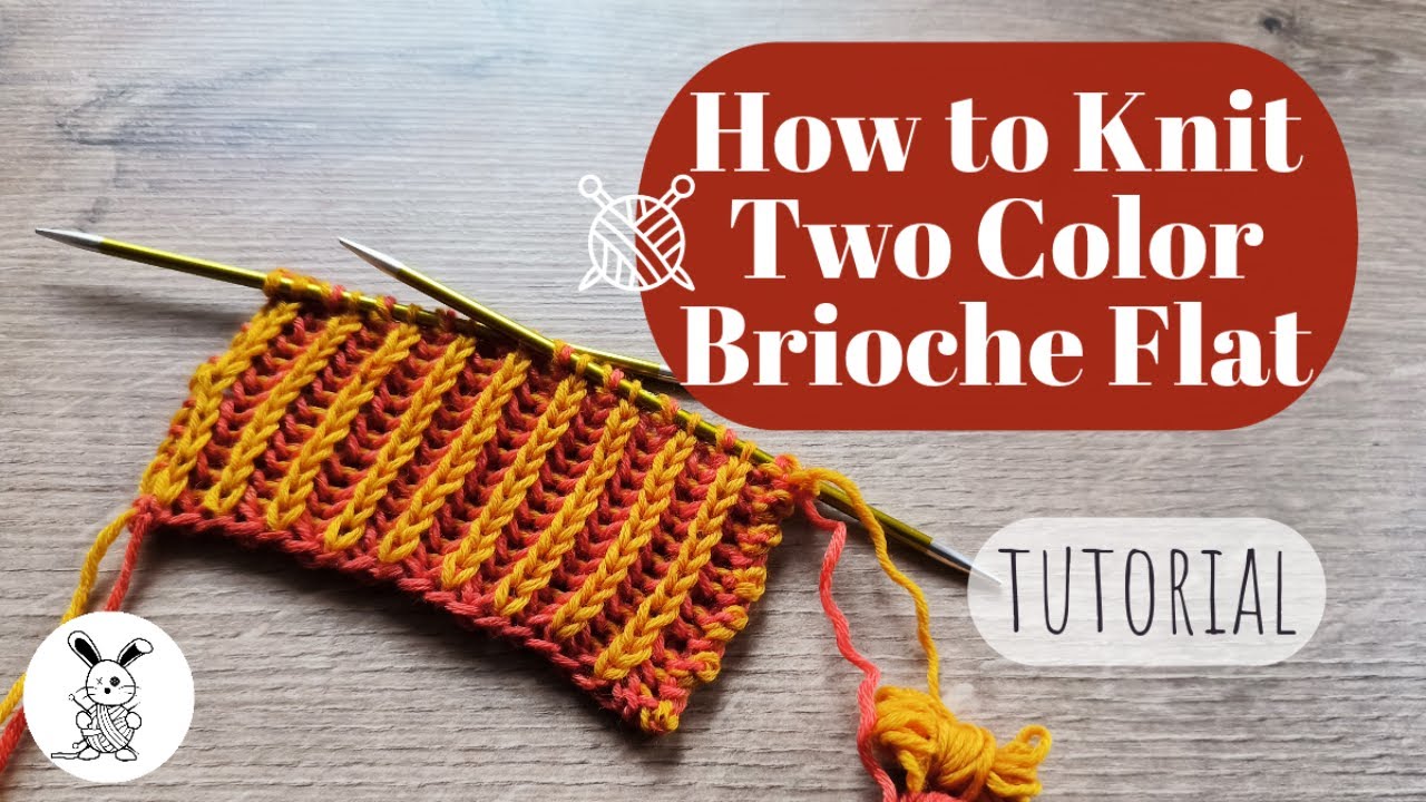 How to Knit Two Color Brioche Flat - YouTube