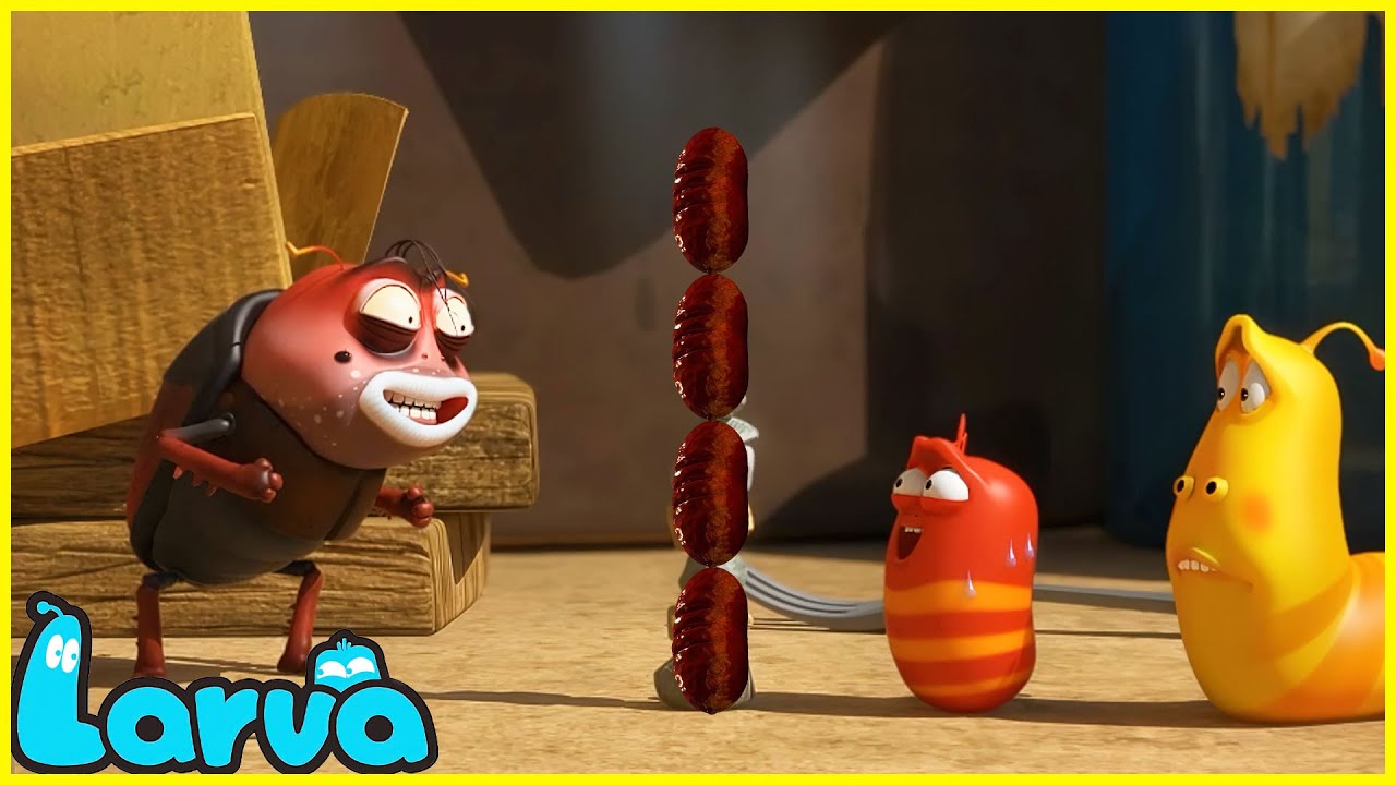LARVA TUBA 🍎🐛🍎Arrange sausages🍎🐛🍎 ẤU TRÙNG TINH NGHỊCH🍎🐛🍎LARVA FAMILY ...