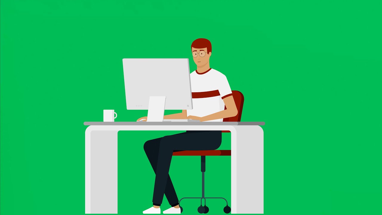 Green Screen Man Working On Computer Animation | 4K | Global Kreators ...