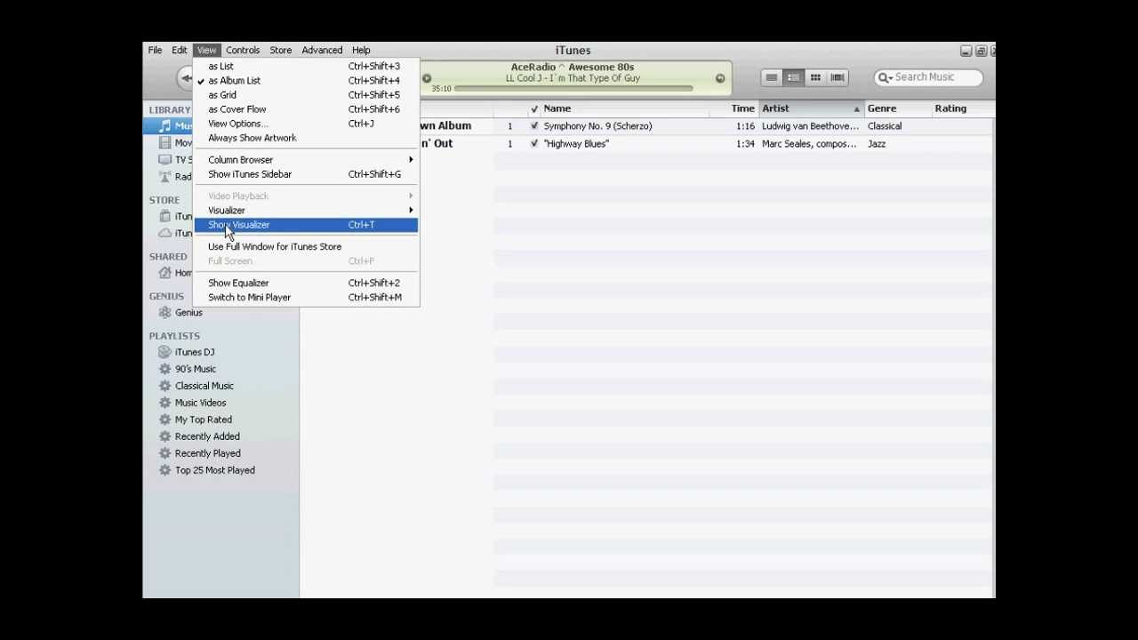itunes How To Show The Visualizer (Simple) - YouTube