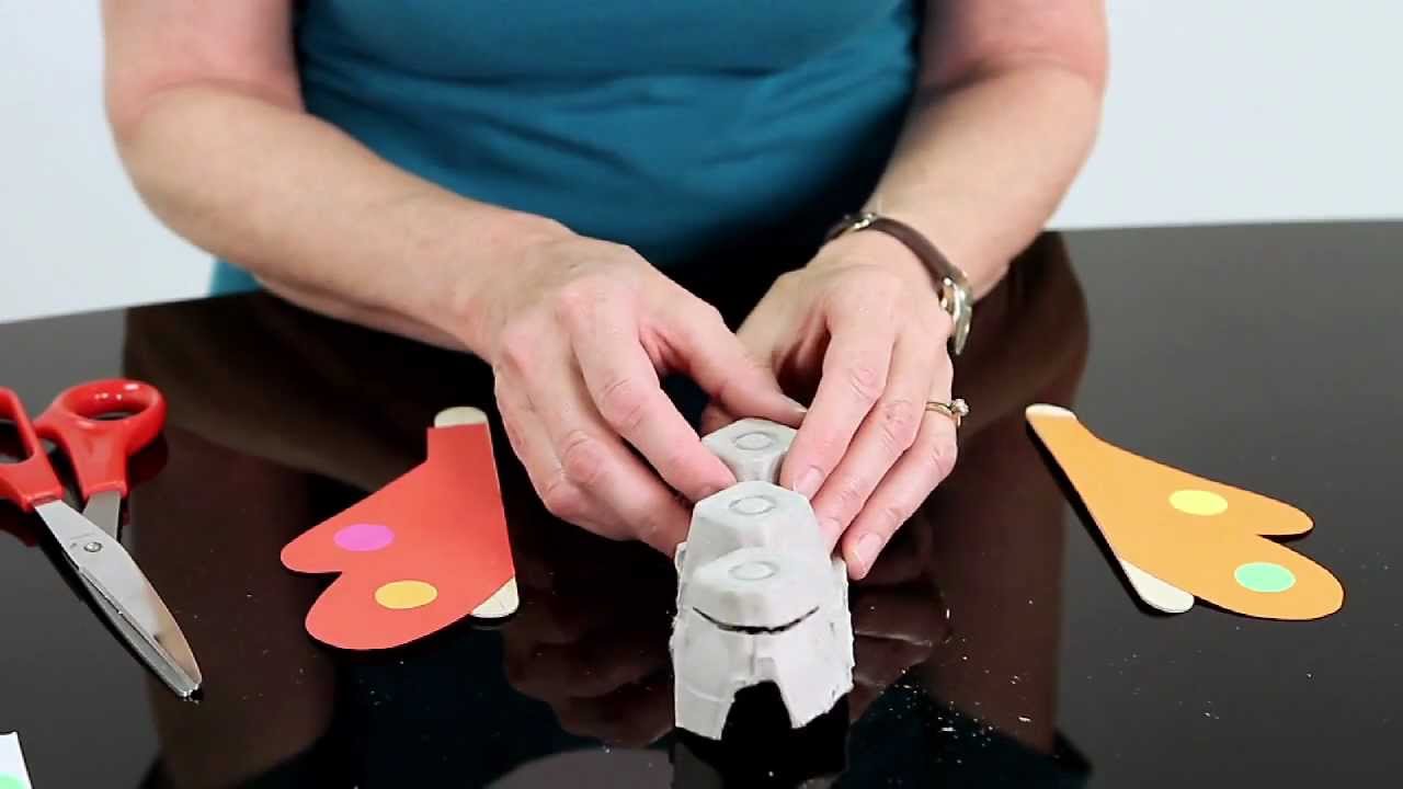 Egg Carton Butterfly - Free Printable Preschool Craft - YouTube