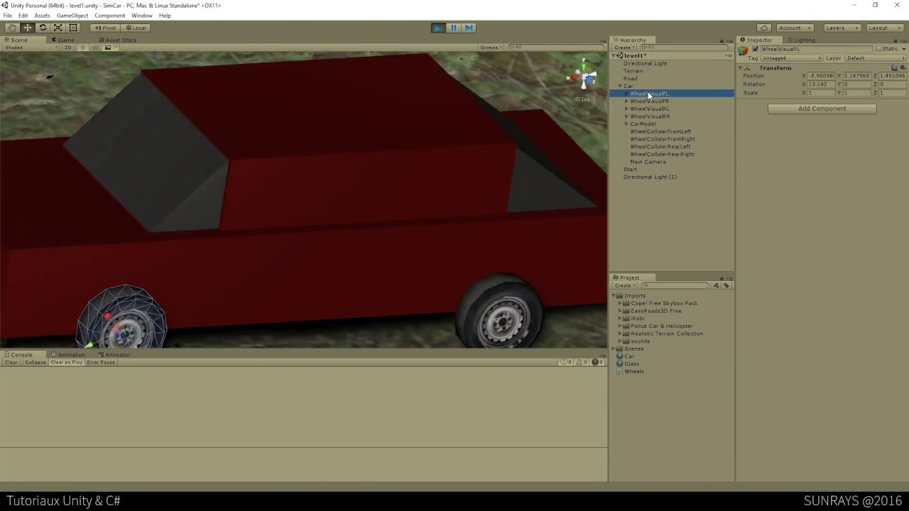 Unity3D Tuto FR : Simuler une Voiture - EP2.1 lier les roues au ...