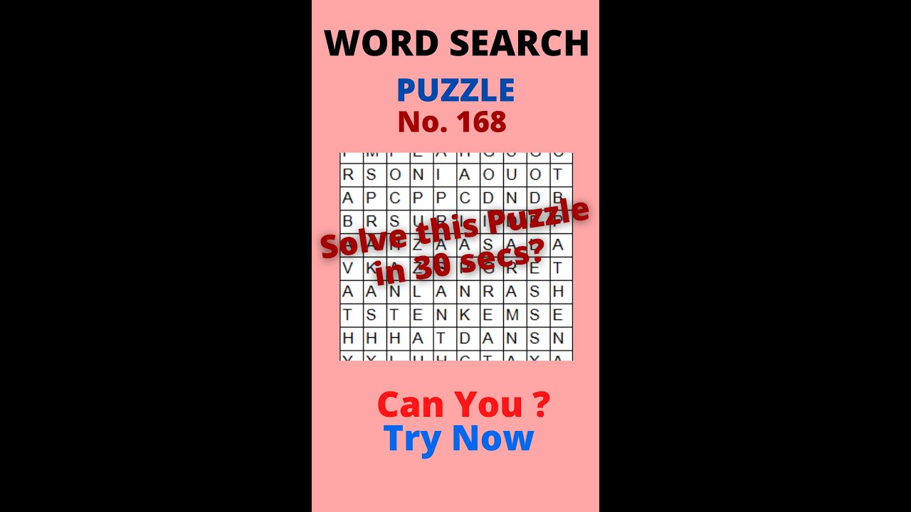 Word Search Puzzle 168 Seas Difficulty Level Moderate shorts Word Search Puzzle 168 Seas Difficulty Level Moderate shorts