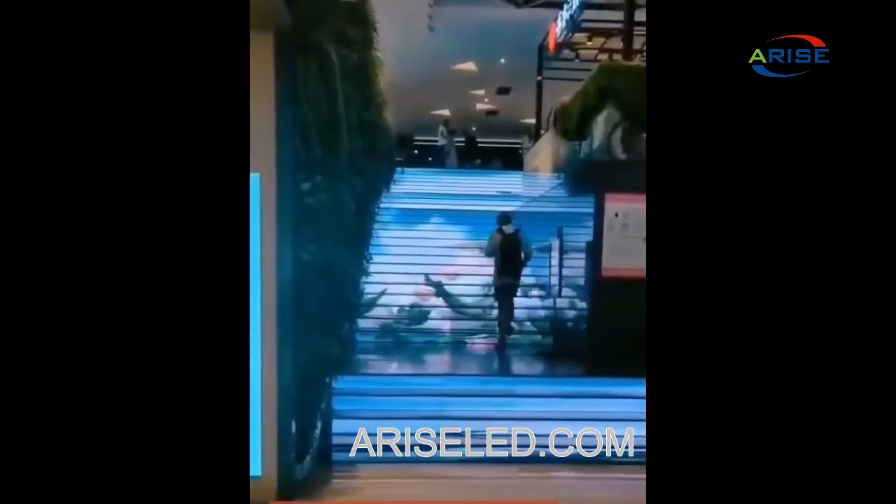 led stair stairway step led display video advertising display screen ...
