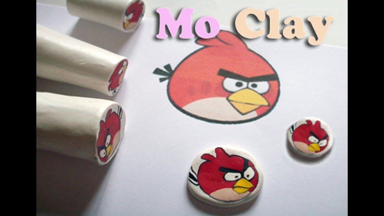 Angry Bird polymer clay cane tutorial - Millefiori - YouTube