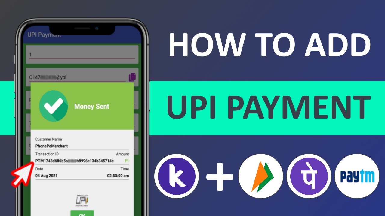 UPI Payment Gateway Without Extension For Kodular | Receive Transaction ...