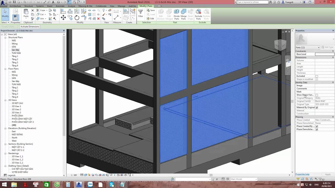 TUT Revit Architecture-Tạo lớp vữa chát tường bao phủ dầm và cột. Revit ...