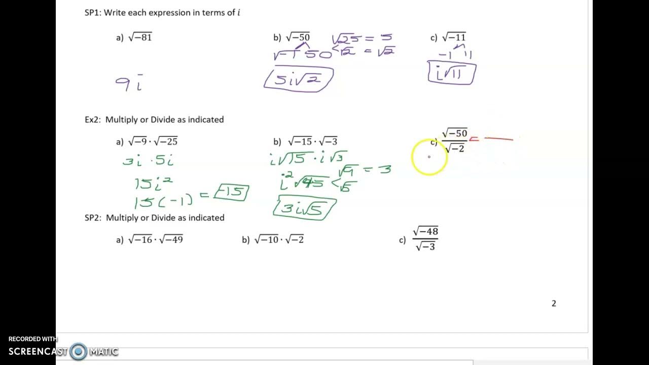 Complex Numbers Video 1 of 3 - YouTube