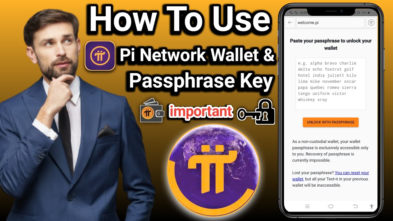 How to use pi wallet browser and PassPhrase Key pi network mobile wallet & passphrase key ...