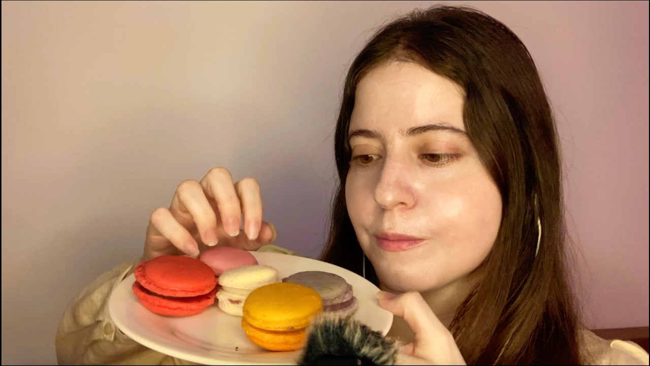 ASMR Tasting Macarons (whisper ramble) - YouTube