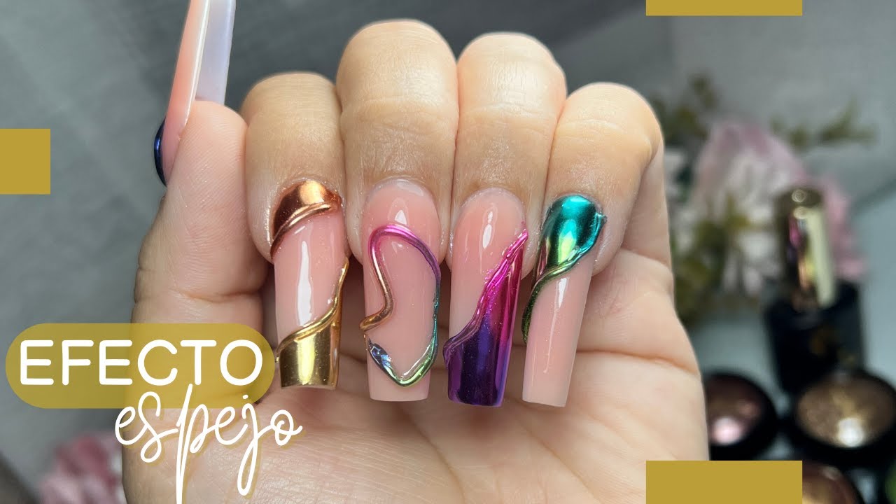 Uñas con EFECTO ESPEJO Difuminado | TUTORIAL - YouTube