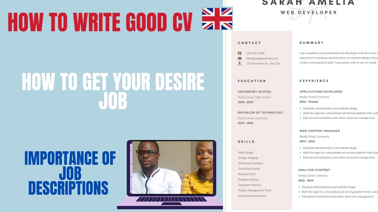TIPS ON HOW TO WRITE GOOD CV / IMPORTANCE OF JOB DESCRIPTIONS / HOW TO ...