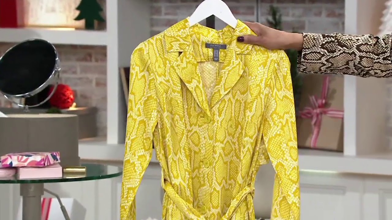 Lisa Rinna Collection Printed Woven Trench Duster on QVC - YouTube
