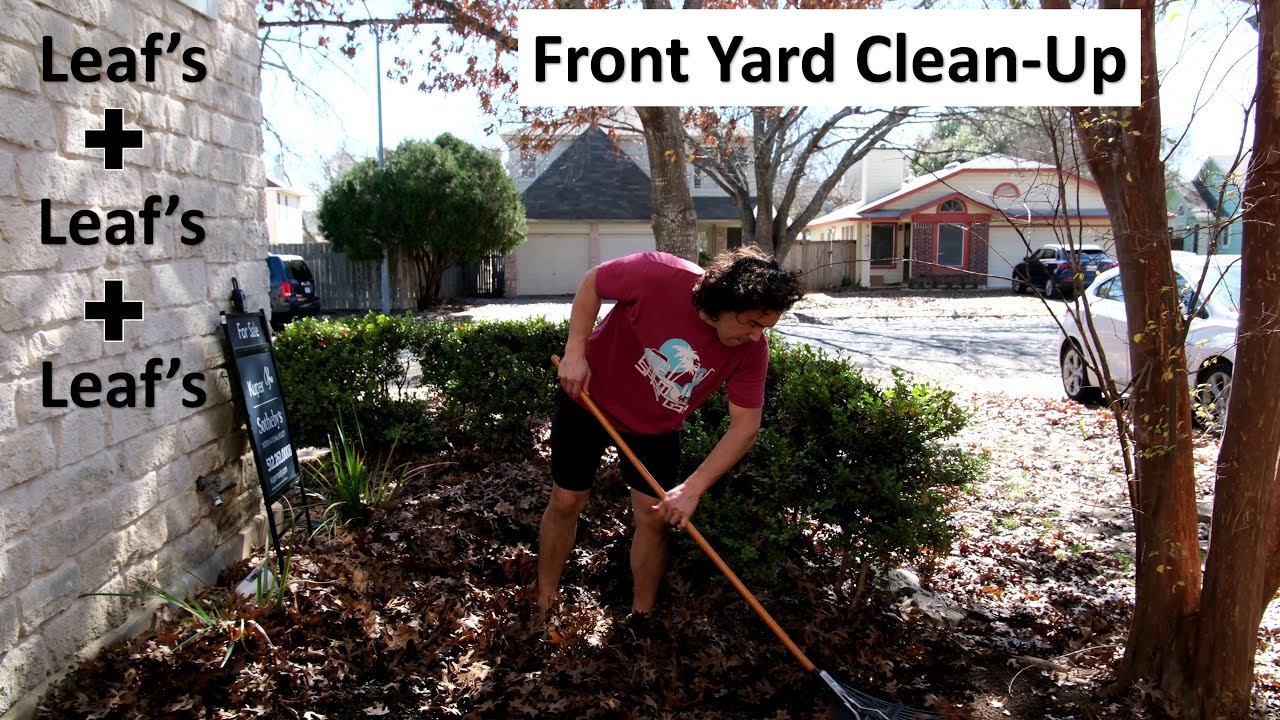 Cleaning Million's of Leaf's from my Front Yard - YouTube