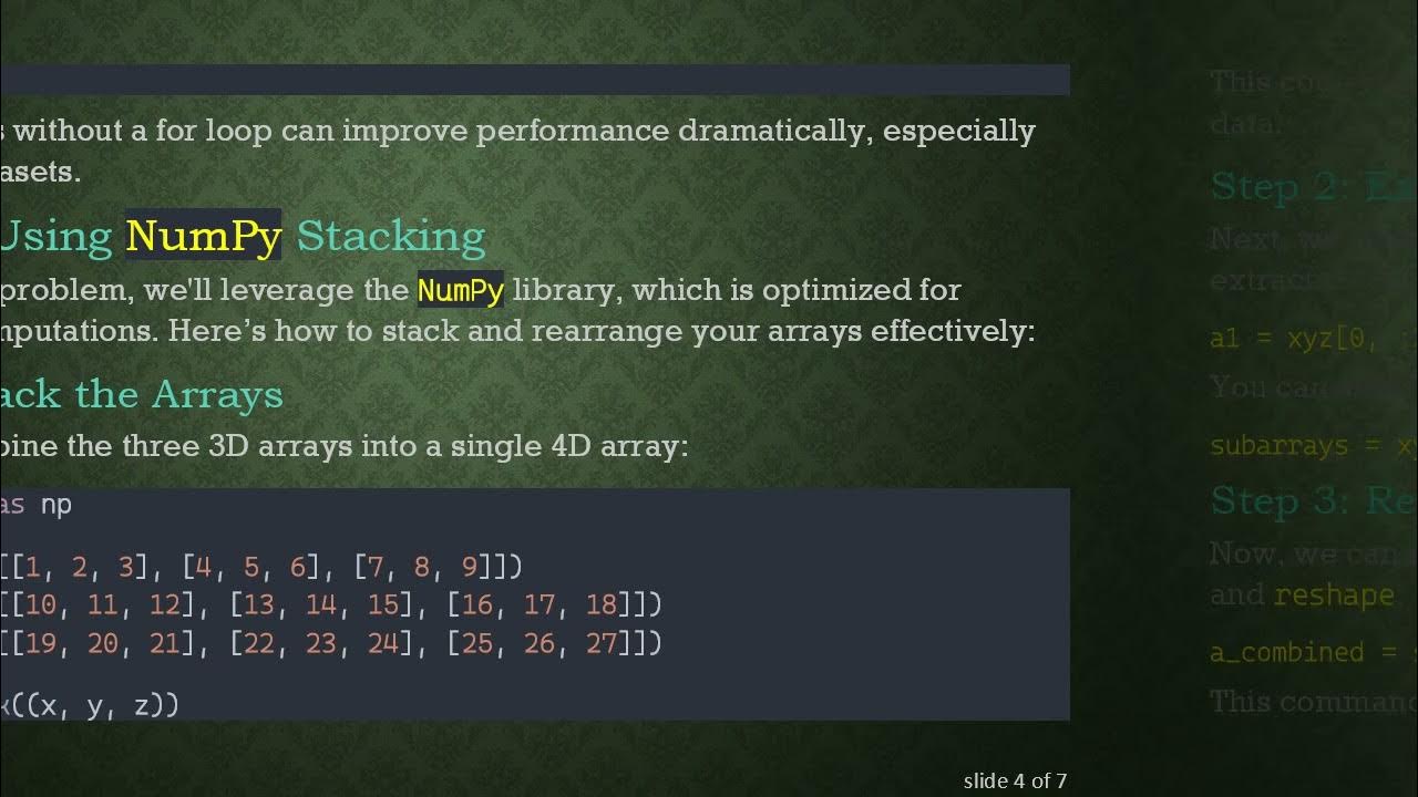 Mastering NumPy for Efficient Array Manipulation: Stacking Multidimensional Arrays - YouTube