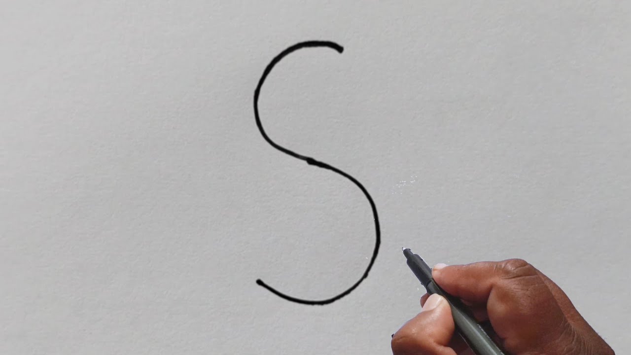 How To Draw Rose From S Letter | Rose Drawing Tutorial | Rose Drawing ...