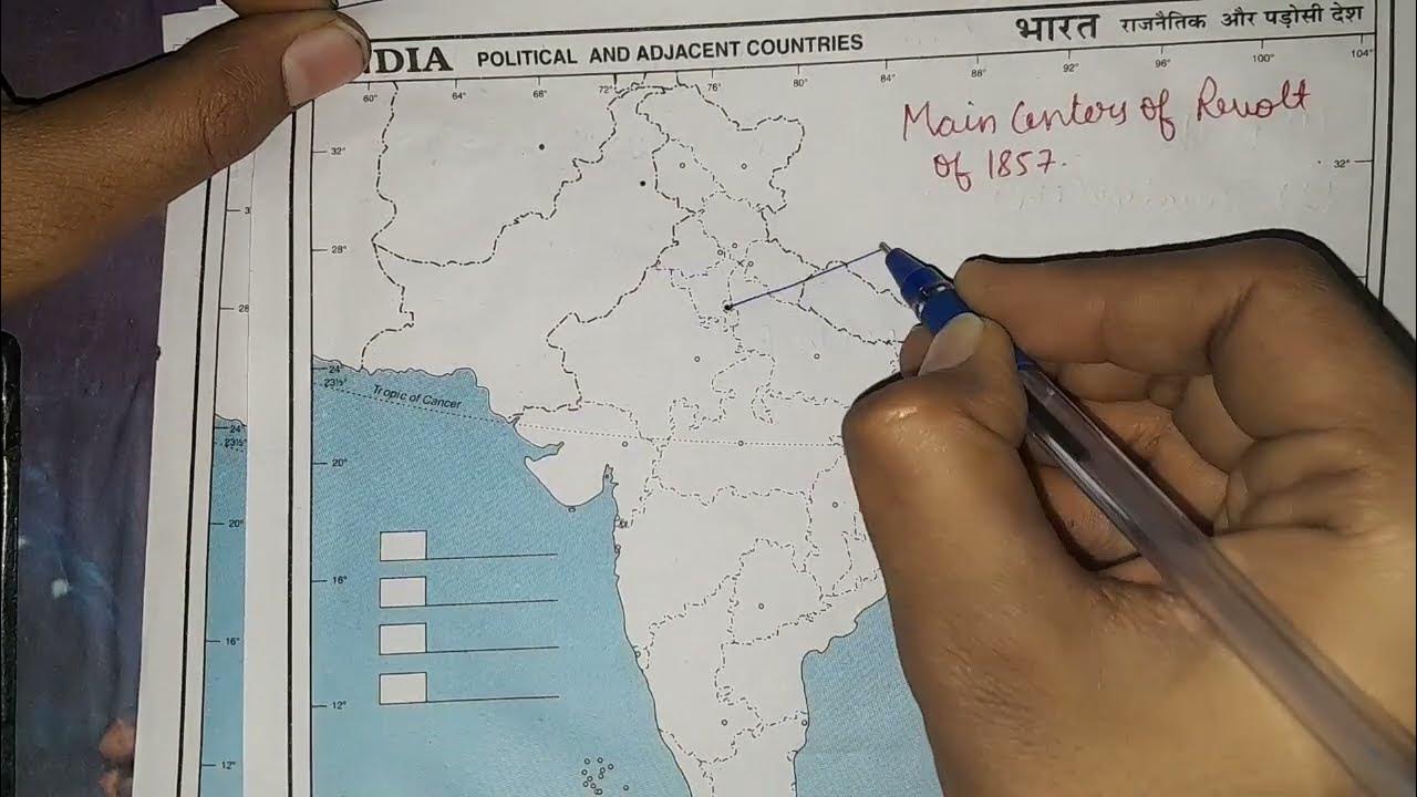 Main Centre Of Revolt Of 1857 On Map Modern History NCERT Class main-centre-of-revolt-of-1857-on-map-modern-history-ncert-class