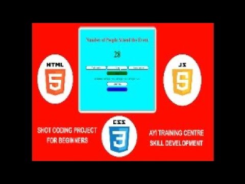 HTML, CSS AND JAVASCRIP TUTORIAL : Project for increment and decrement number : part 3 - YouTube