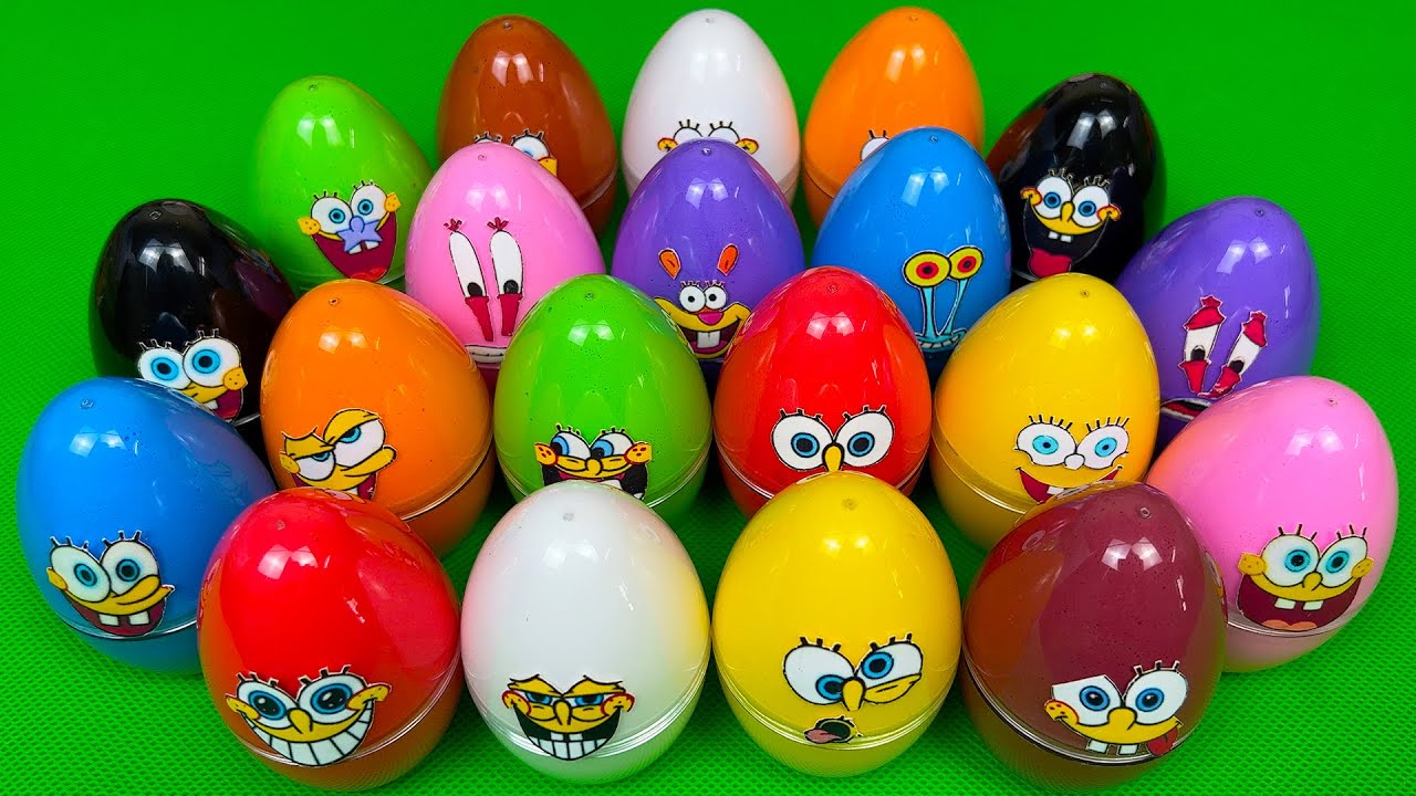 Spongebob Squarepants - Looking Clay With Mini Dinosaur Eggs Coloring ...