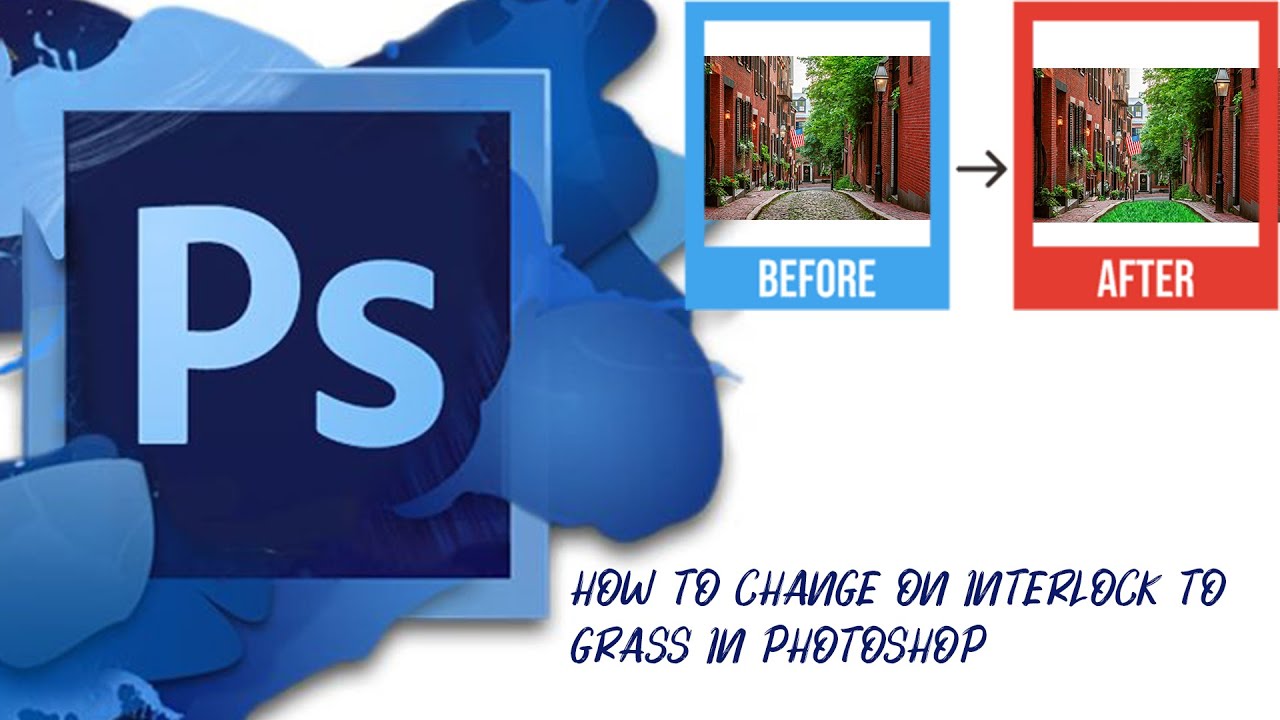 How to change on interlock to Grass in Photoshop - YouTube