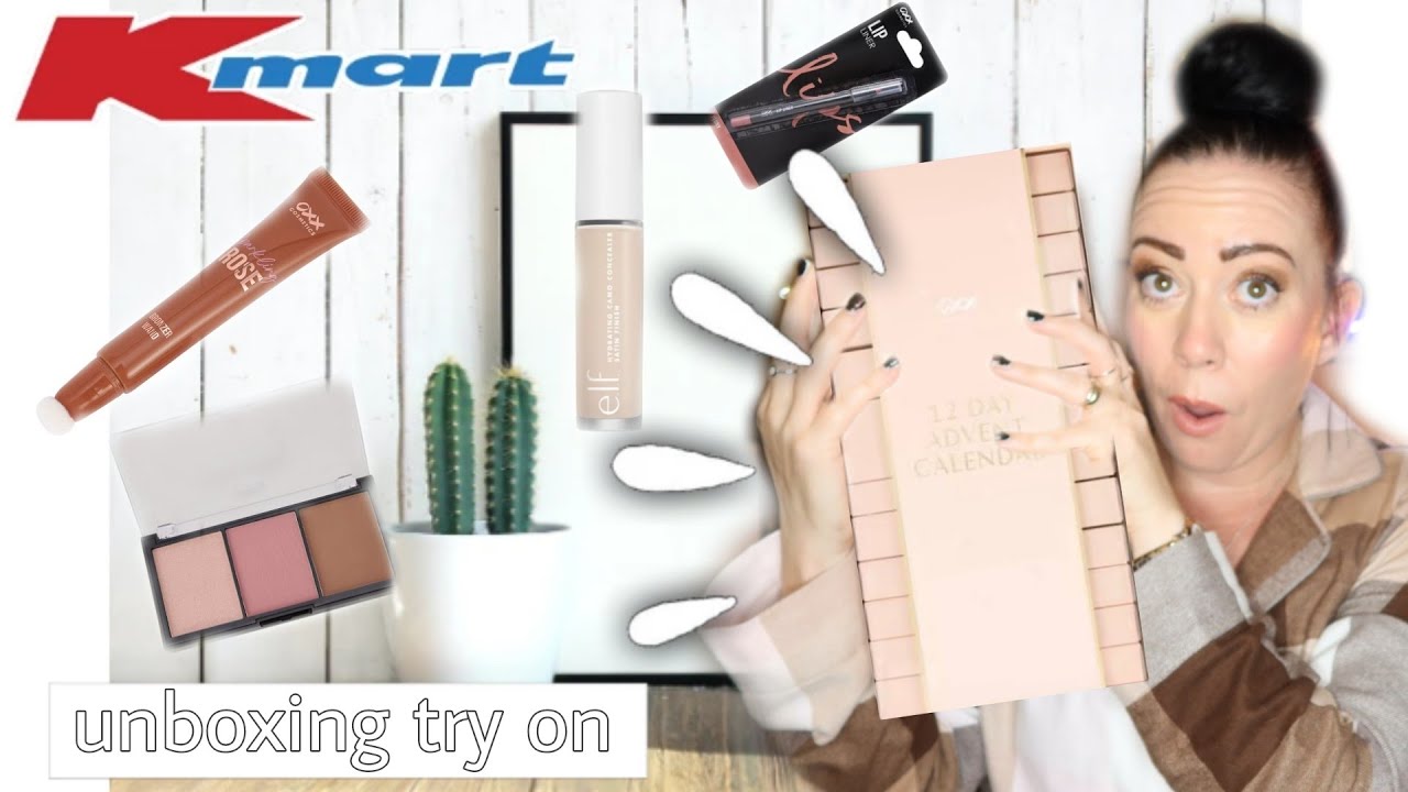 KMART COSMETICS CALENDAR UNBOXING ️ TRY ON ️ - YouTube