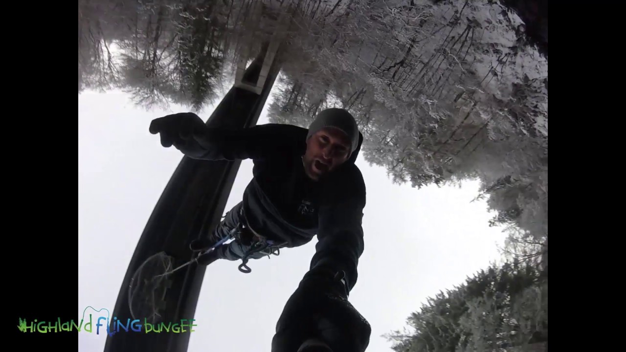 Winter bungee jump with Highland Fling - YouTube