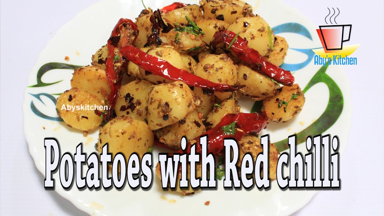 Potatoes with Red chilli | Aby's Kitchen - YouTube