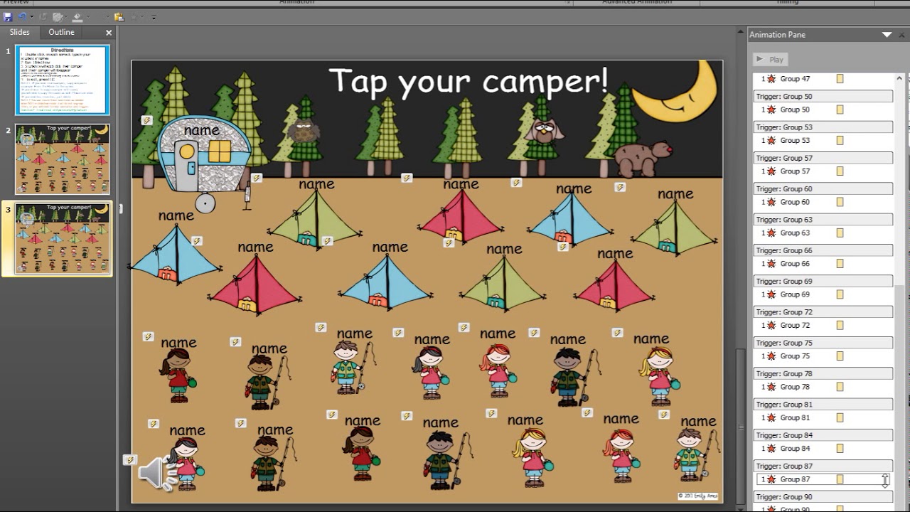 Camping PowerPoint Attendance - Add more students with sound - YouTube