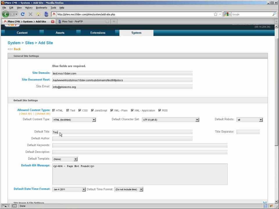 Phire CMS : Multiple Sites - YouTube