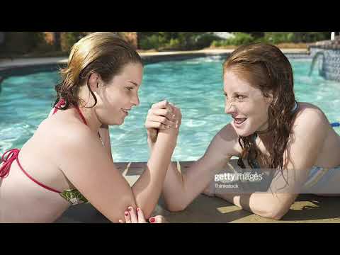 Teens In Bikinis Armwrestle *sexy*