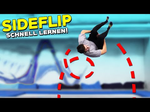 SIDEFLIP / SEITWÄRTSSALTO LERNEN & ÜBERWINDEN!  - Trampolin Sidetflip Tutorial!