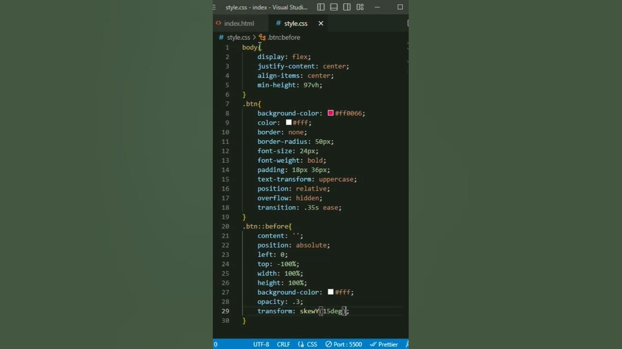 Hover Btn Html And Css Youtube