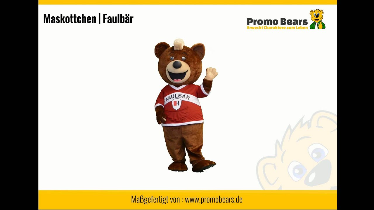 Maskottchen Kostüm Maßgefertigt - Faulbär - Promo Bears - YouTube