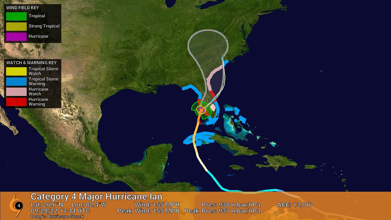 09L Ian - Wind Field, Forecast, and Watch/Warn script test - YouTube