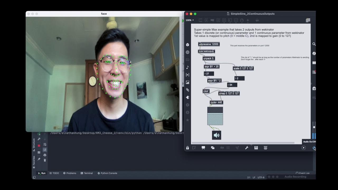 Facial Reading — OSC communication (Python, Wekinator, Max MSP) - YouTube