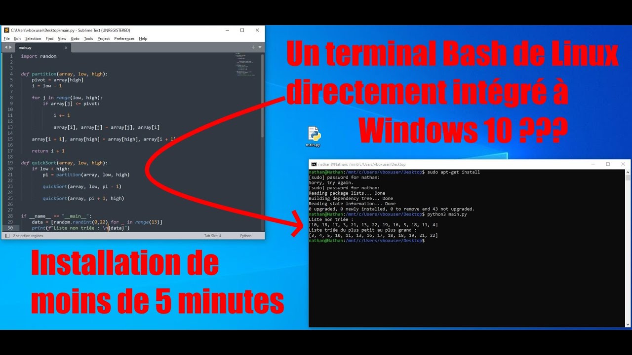 INSTALLER UN TERMINAL BASH DE LINUX SUR WINDOWS 10 EN MOINS DE 5 ...