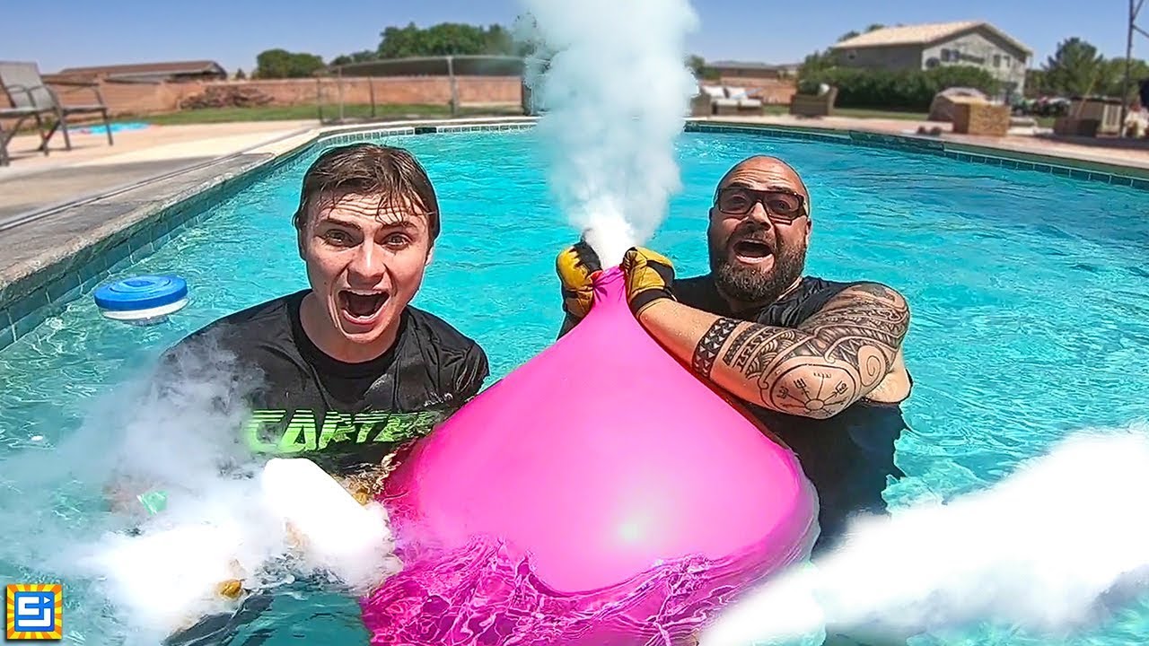 GIANT DRY ICE BALLOONS UNDERWATER! What Happens?! - YouTube