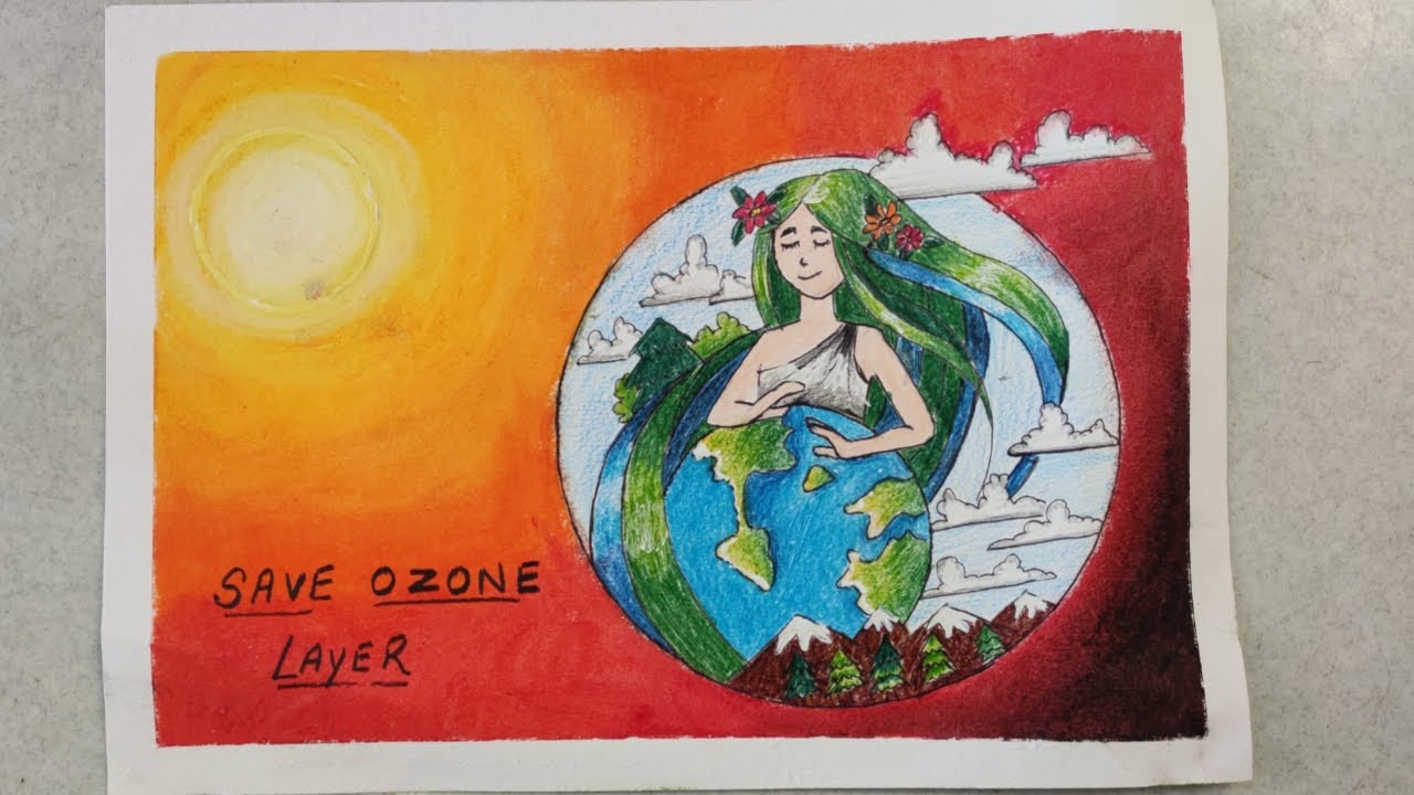 save ozone || save ozone layer || Draw save ozone layer poster chart ...