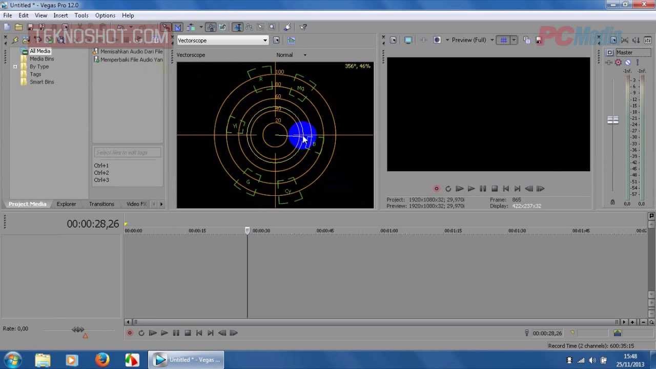 Sony Vegas Pro 12 - Interface | Tutorial by PC Media Teknoshot - YouTube